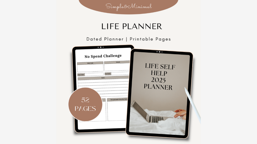 Life Self Help Planner 2025 | Printable + Digital PDF for Daily Life, Goals
