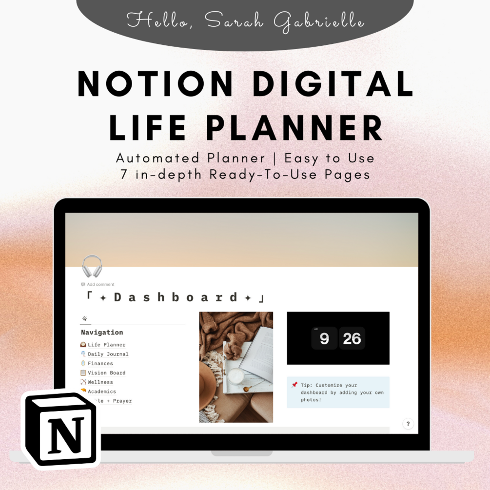 Notion Neutral Clean Interactive Digital Planner - Stay Organized and ...