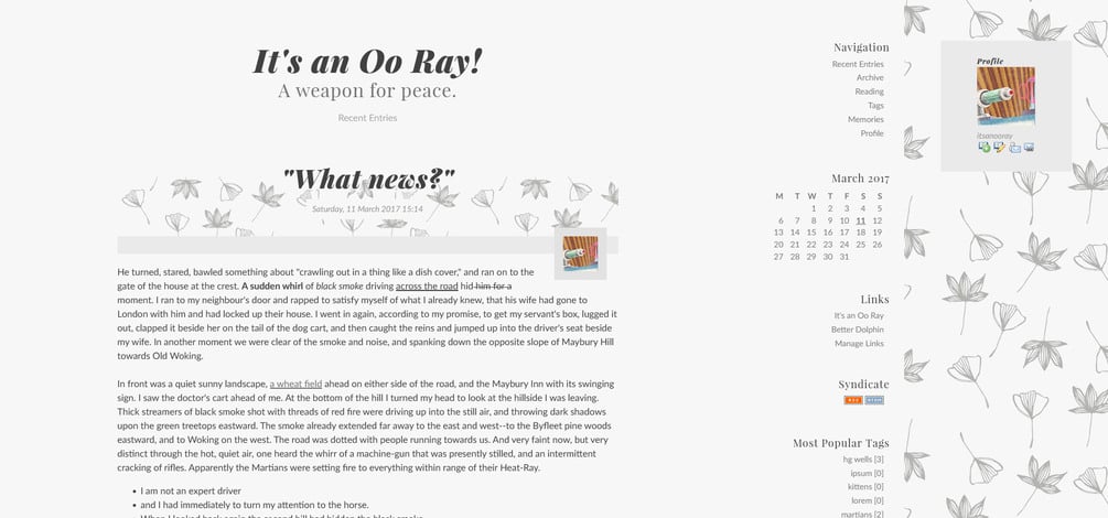 Jihoka, a free minimal Dreamwidth Theme
