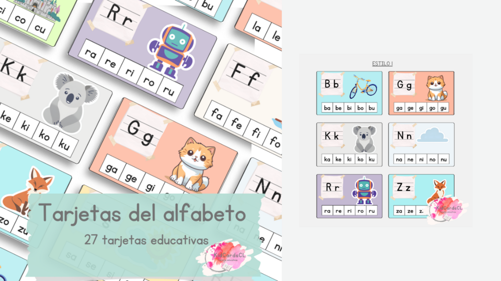 Tarjetas de Letras y silabas, Flashcards educativas - Descarga digital ...
