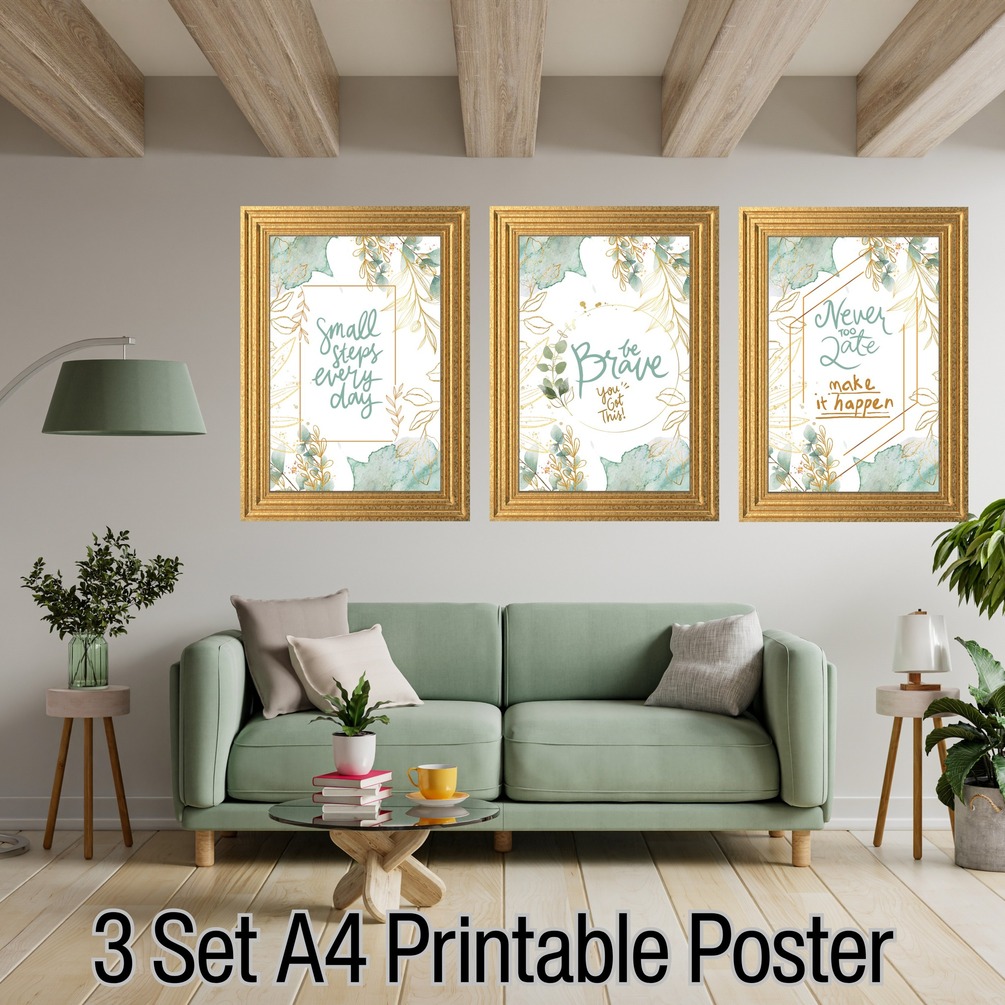 3-Piece Motivational Wall Art Set – A4 Printable (FREE)