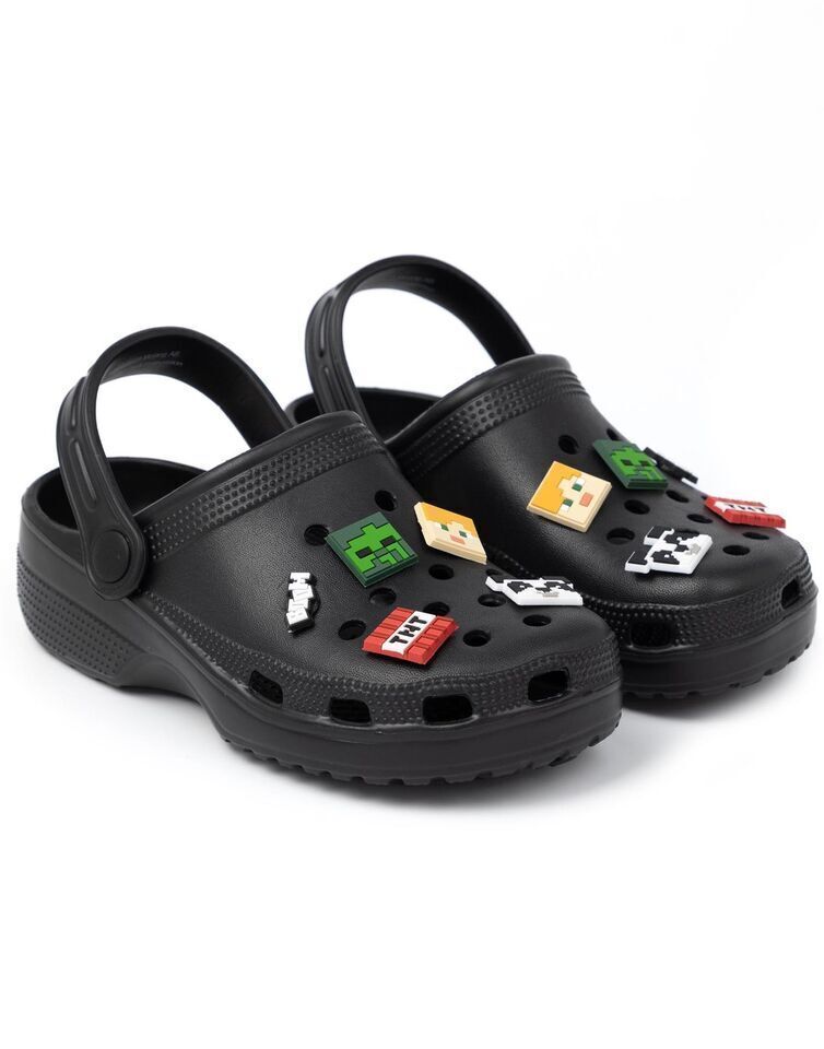 Minecraft Classic Clogs Sandals Kids Boys Game Charms Pool Beach Footwear