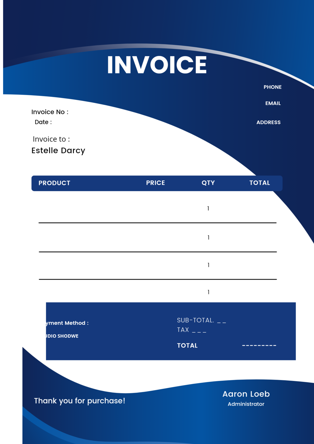Blue Modern Invoice