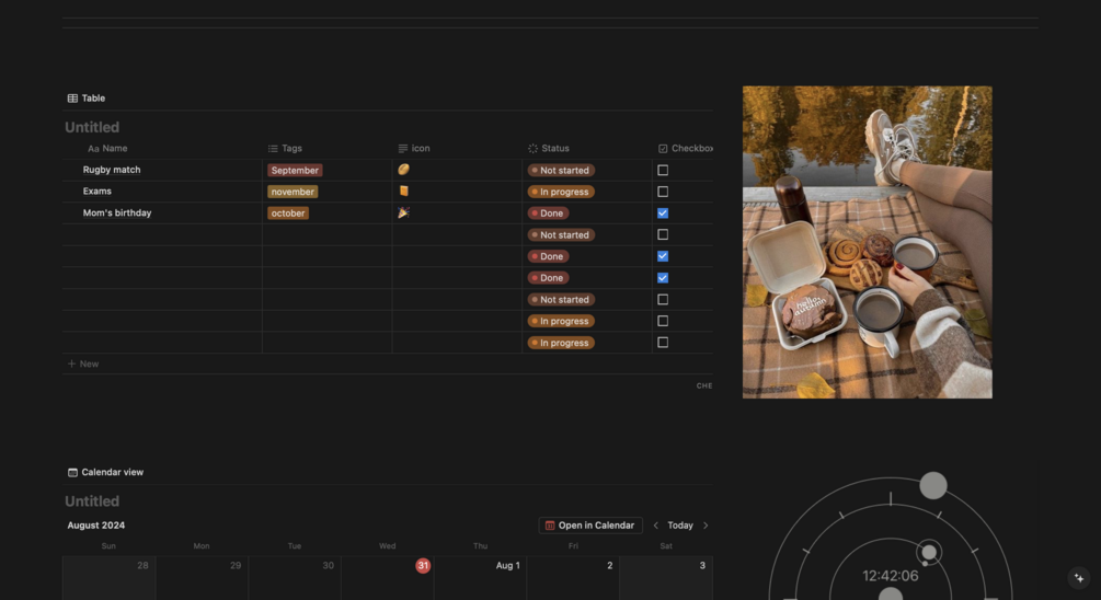 Notion Autumn Theme Template