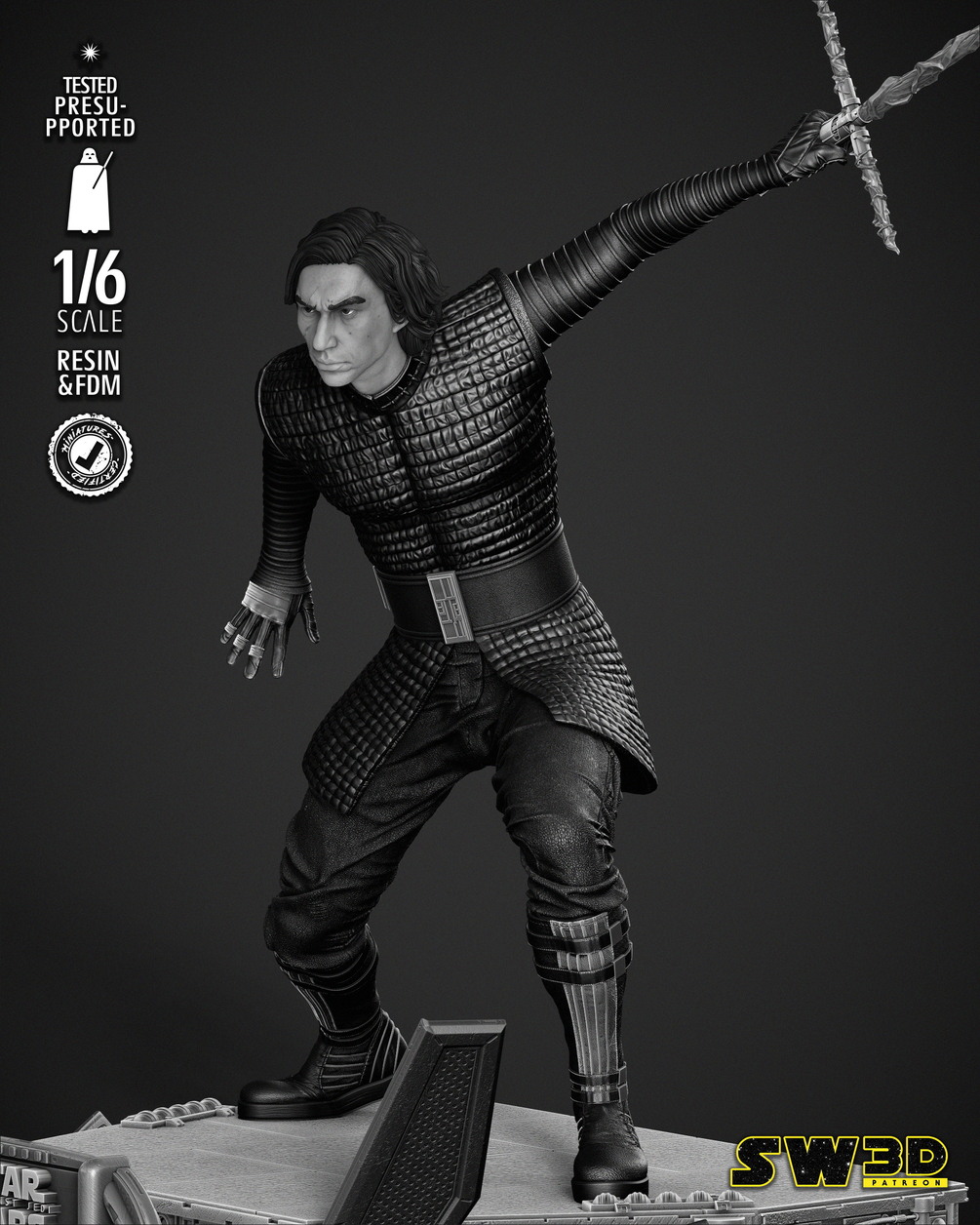 Kylo Ren Sculpture - Star Wars 3D Models - Tested and Ready for 3D printing