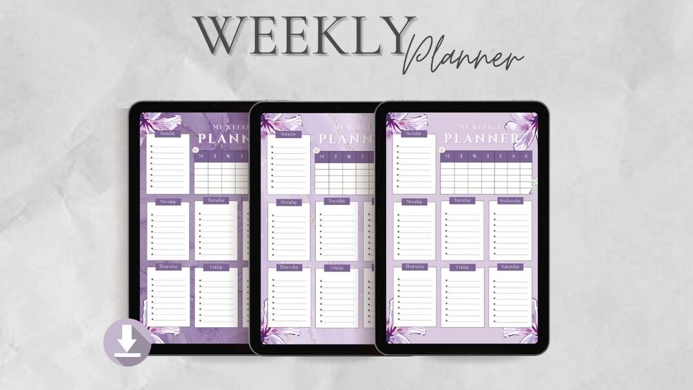 Purple Weekly Planner | Habit Tracker