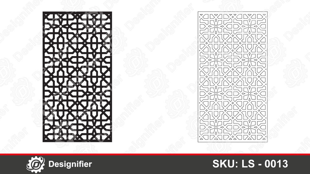 Geometric Wall Screen DXF LS0013, Decorative Geometric Lines, Laser Cut ...