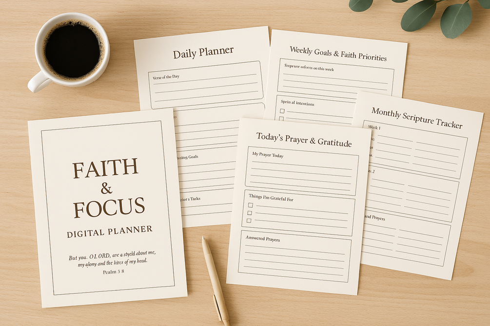 Faith & Focus Digital Planner – 5-Page Printable Bundle