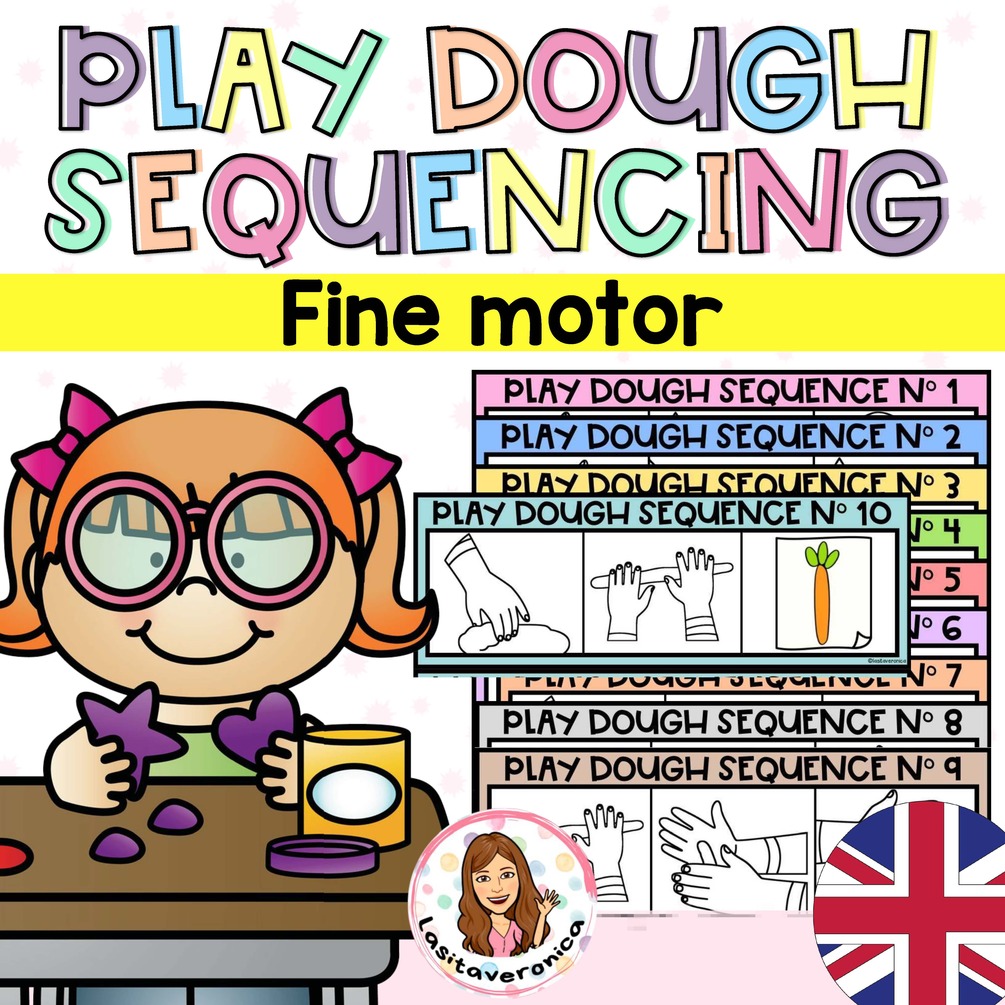 Play Dough Sequencing. Play dough mats. English.