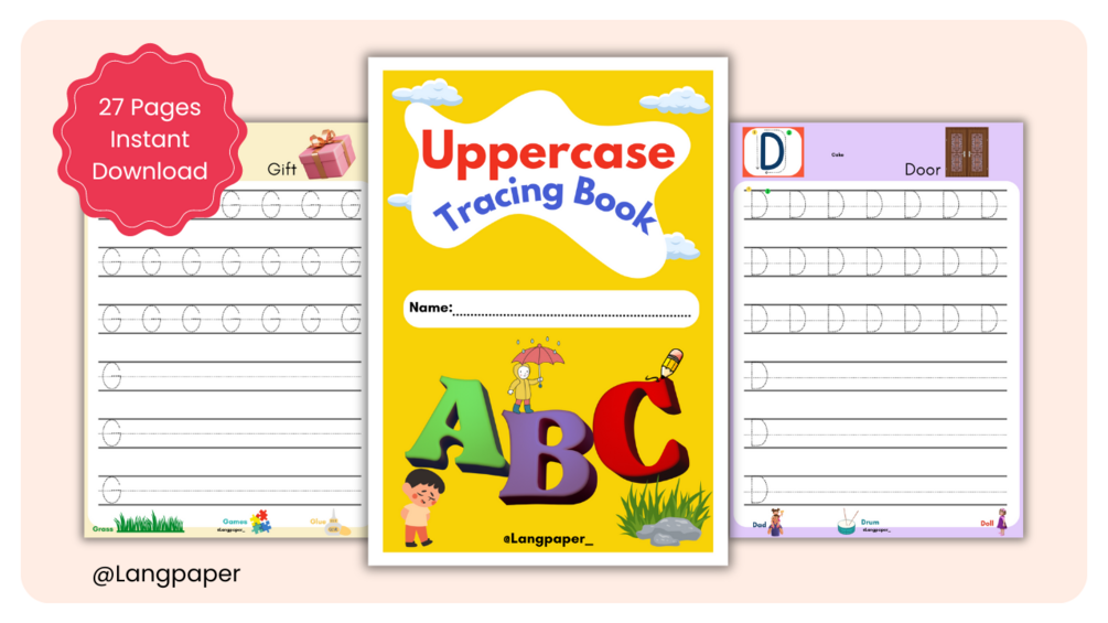 26 Printable Uppercase Alphabet Tracing Worksheets | Preschool ...