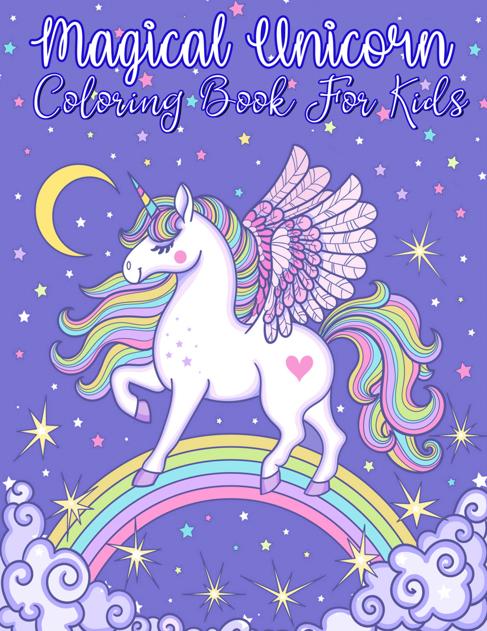 Unicorn Coloring Book: Big and Jumbo Unicorns 20 Coloring Book for ...