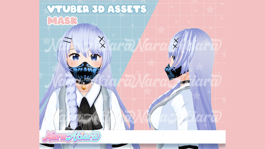 3D Vtuber Assets Mask V16 vroid commission, 3D assets ready to use ...