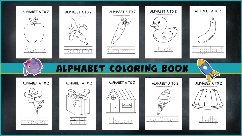 A-Z Alphabet Coloring Book for Toddlers & Preschoolers