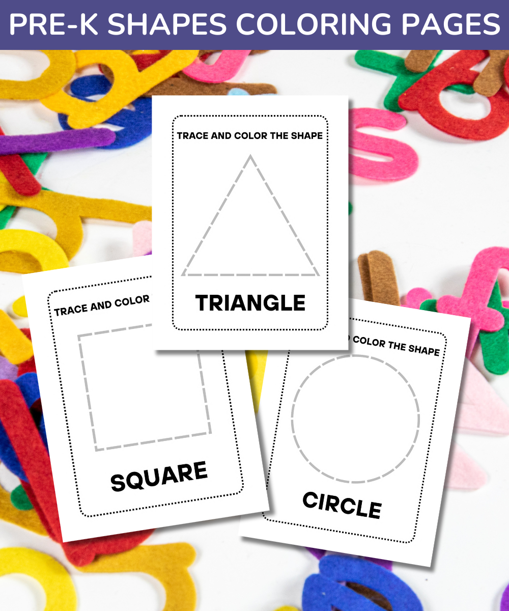 PreK Shapes Coloring Pages - Set of 15 - Commercial Use Allowed