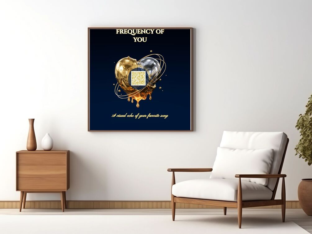 Custom Soundwave Art with Scannable QR Code - Personalized Liquid Gold ...