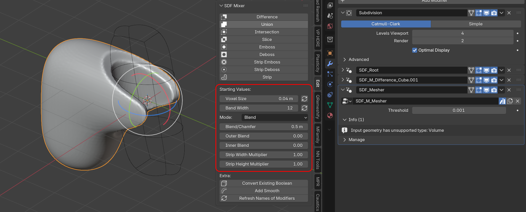 Blender SDF Boolean Mixer