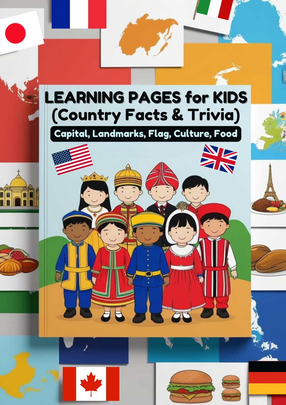 Geography Learning Pages for Kids | Countries Fact Sheets, Flags ...