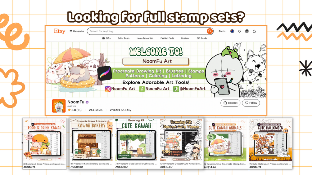 FREE! 22 Procreate Emoji Stamp Set – Emoji Add-ons for Chibi & Expressions