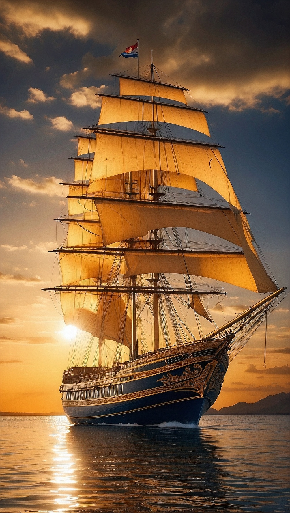 Sailboat Silhouette at Sunset