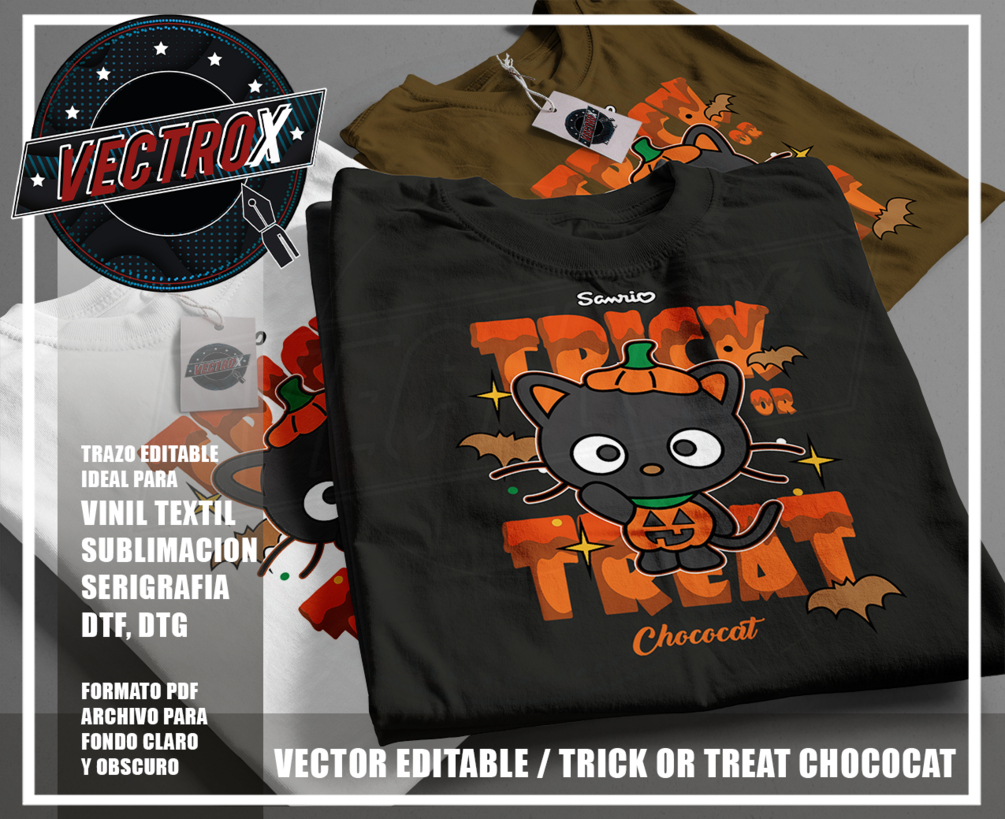 Vector Editable - Trick Or Treat Chococat