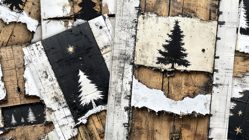 20 pc Christmas Tree Rustic Assemblage Printable Junk Journal Half ...