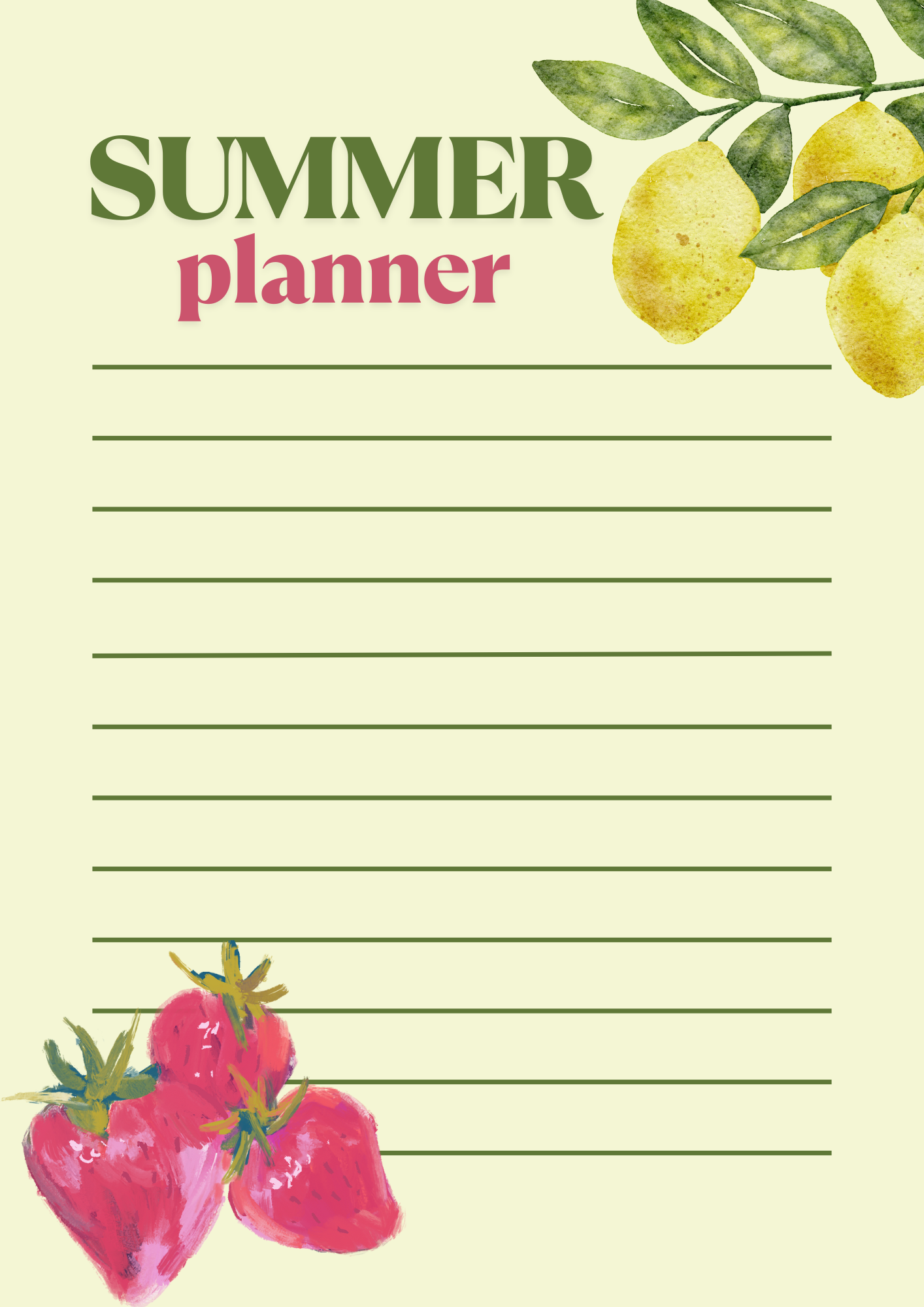 Summer Planner