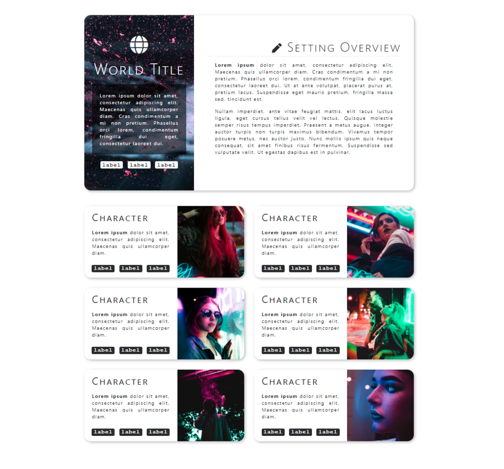 Toyhouse // Neo Grunge Capsule Setting & Cast Page v.1 [HTML]
