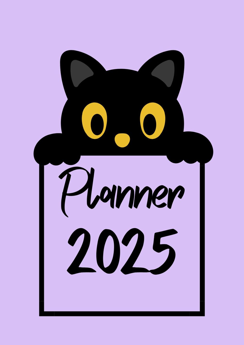 Cute Black Cat Calendar Planner