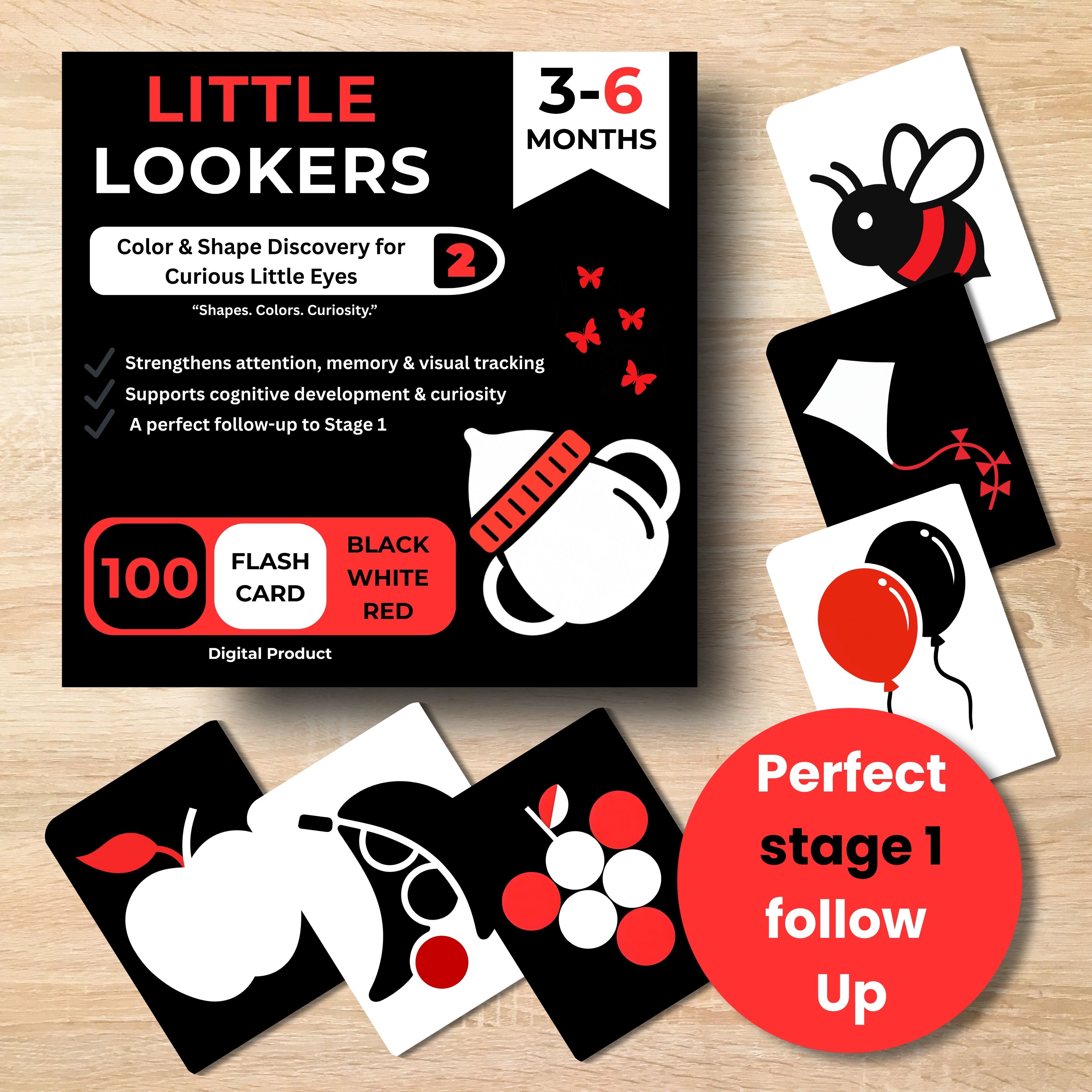 Little Lookers Series – Stage 2: Shapes • Colors • Curiosity (3–6 Months)