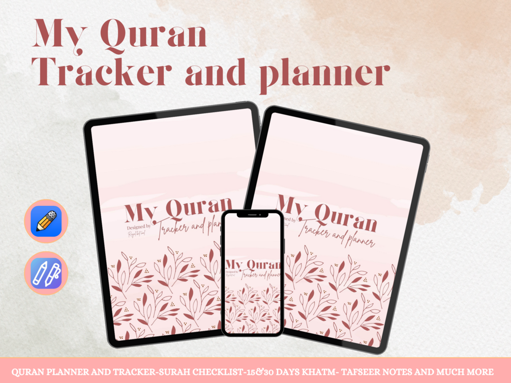 My Quran tracker and planner|khatm quran| quran journal and reflection