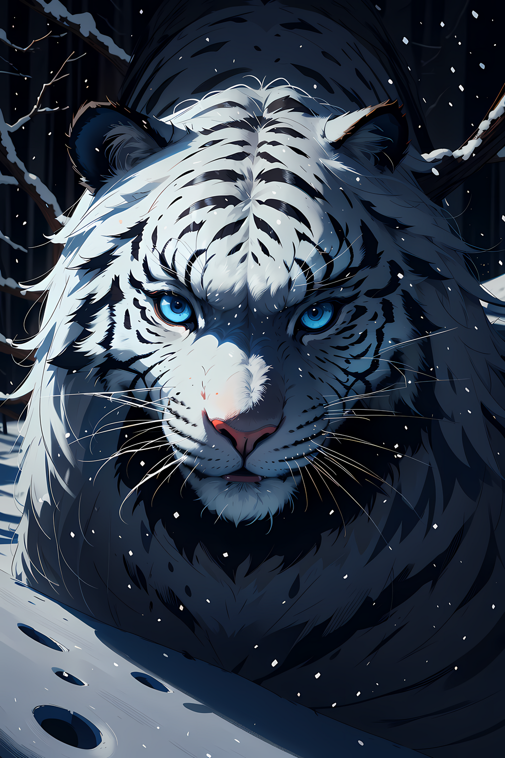 Majestic Winter Tiger