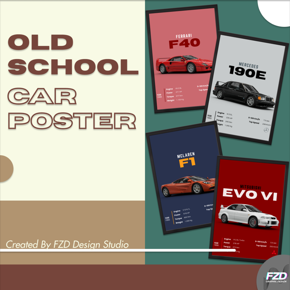 Car Poster - Old School Racing