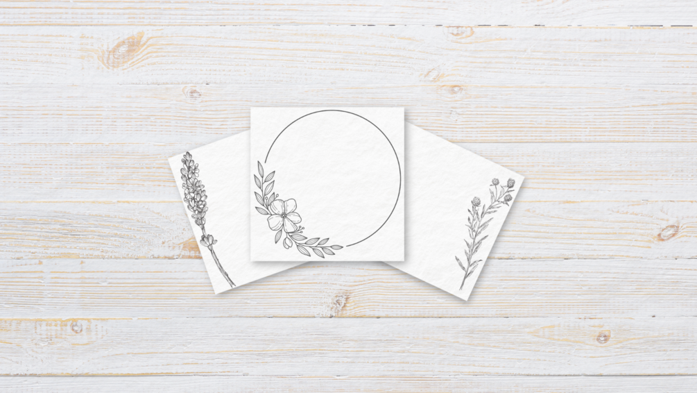 Sticky Note Flower Printable B&W