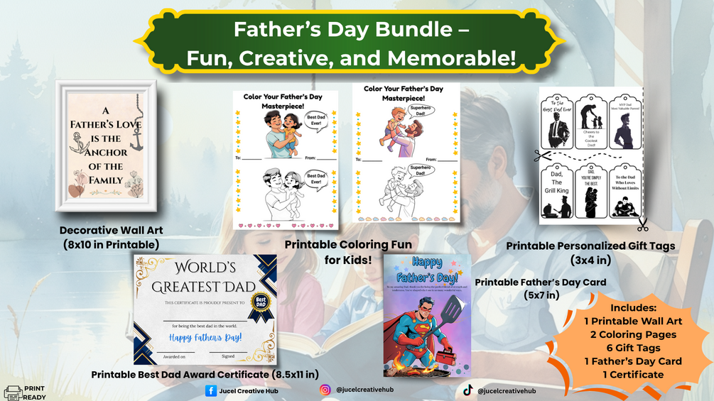 Father’s Day Bundle: Fun Printables for the Whole Family!