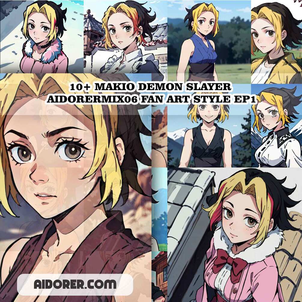 10+ MAKIO DEMON SLAYER AIDORERMIX06 FAN ART STYLE EP1