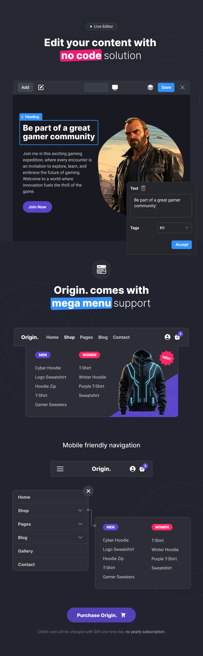 Origin - Twitch Streamer WordPress Theme