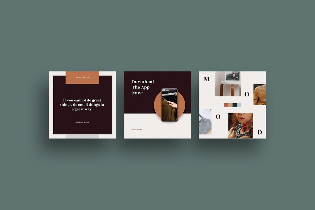 Minimalistic Instagram Post - 18 Design Variations