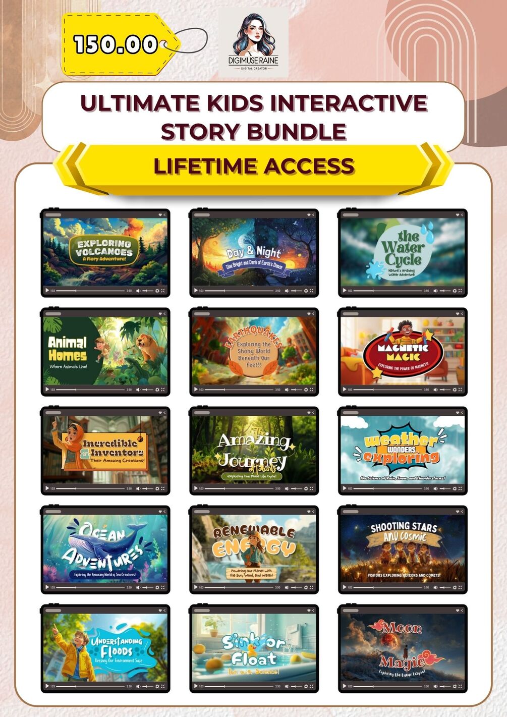 40+ Ultimate Kids Interactive Story Bundle with Audio and Special Effects