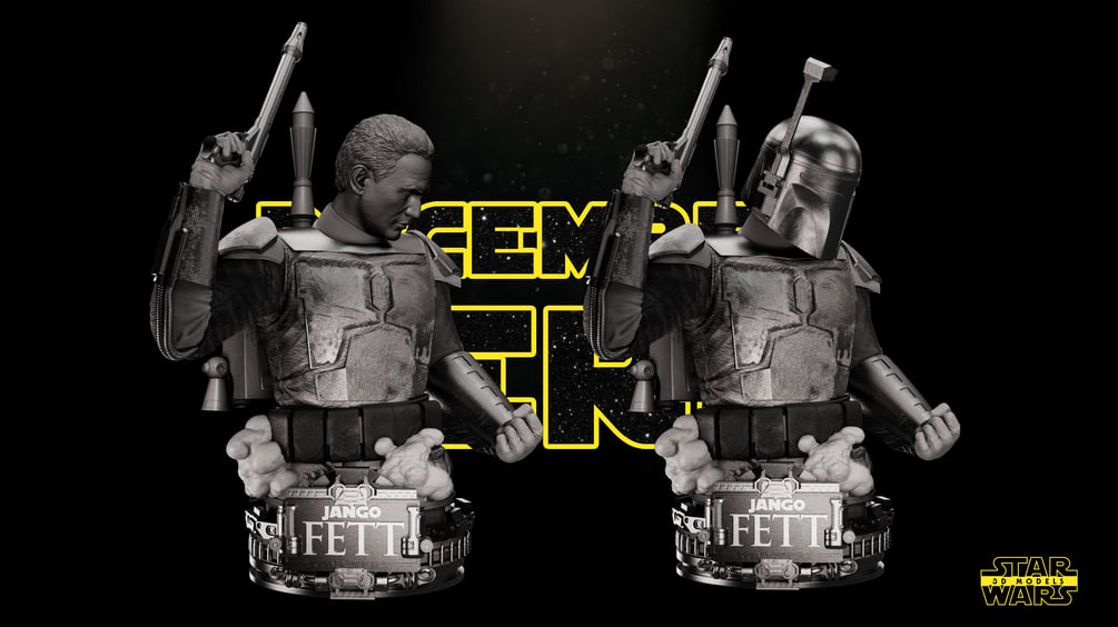Jango Fett Bust - Star Wars 3D Models - Tested and Ready for 3D printing