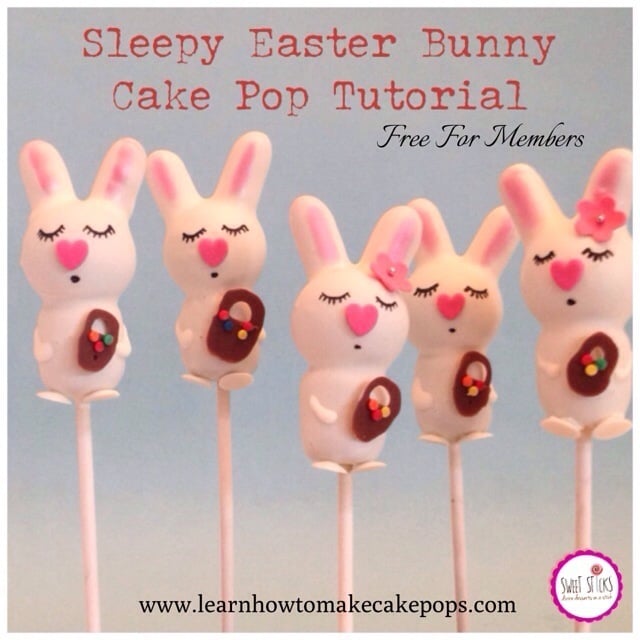 Sleeping Easter Bunny Cake Pop Tutorial