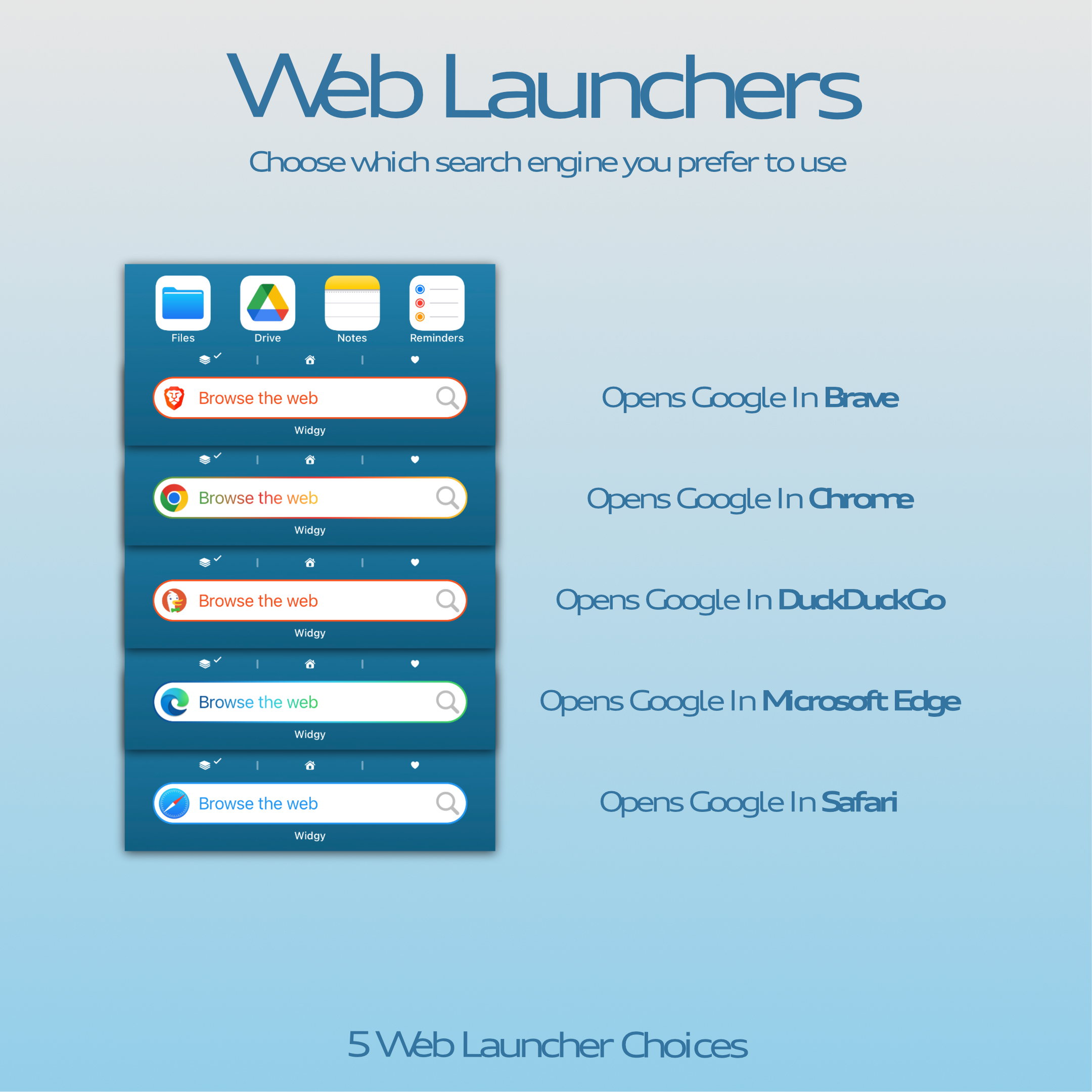 QuickLaunch Widgy Widgets