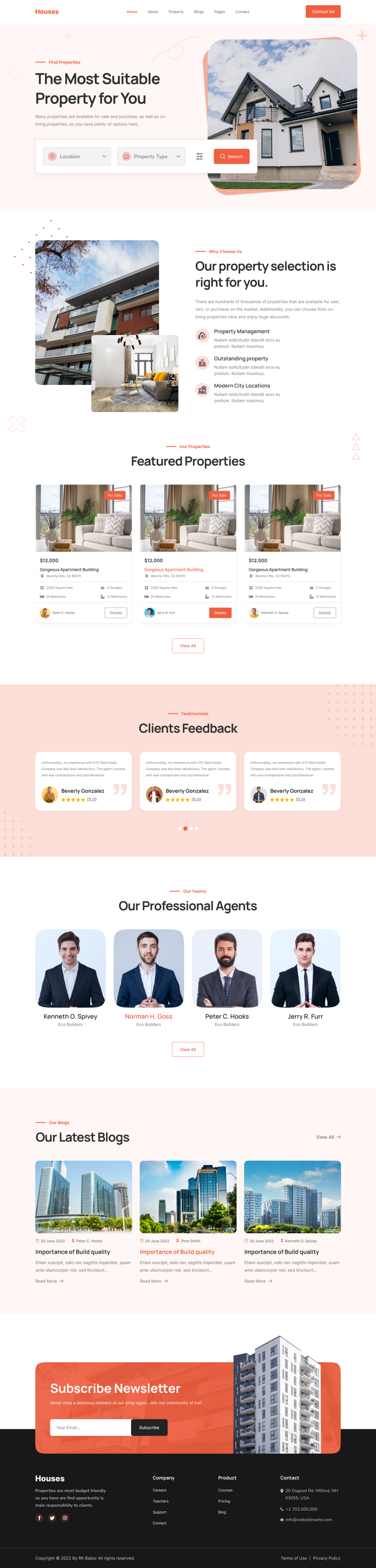 Real Estate Landing Page UI Kit