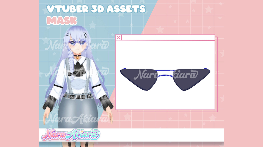 3D Vtuber Assets Glasses V14 vroid commission, 3D assets ready to use ...