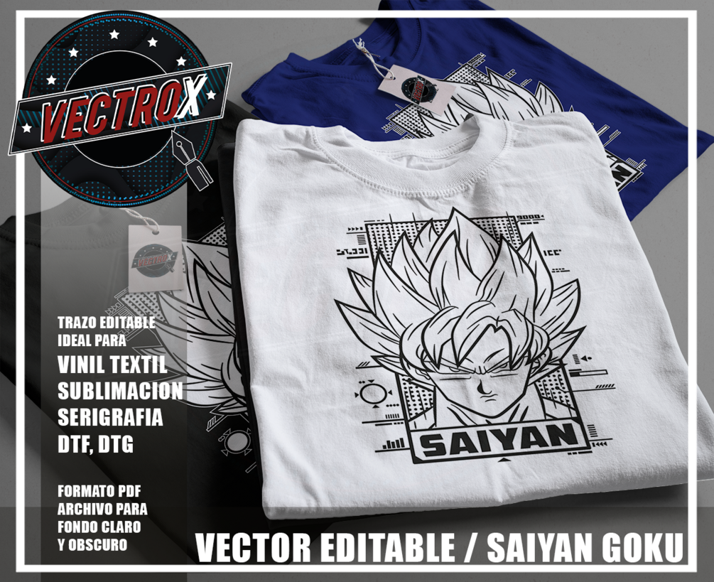 Vector Editable - Saiyan Goku