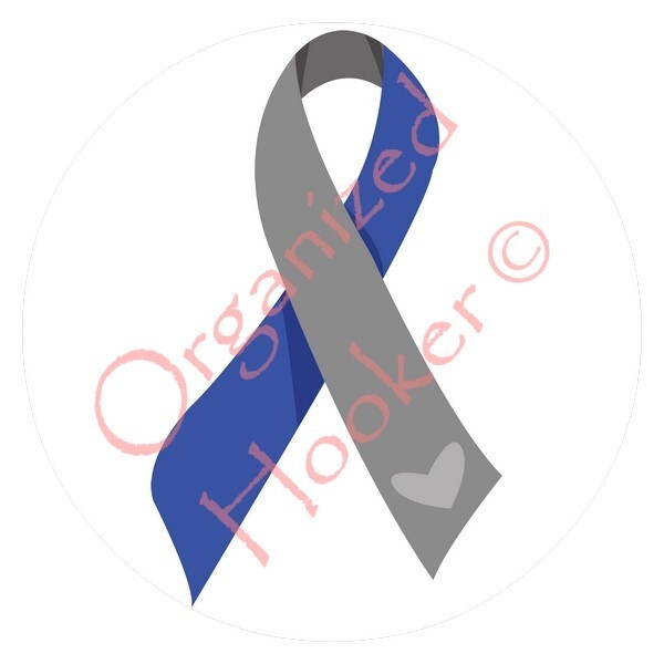AWARENESS RIBBON in BLUE and GRAY Printable Planner Stickers — Digital ...