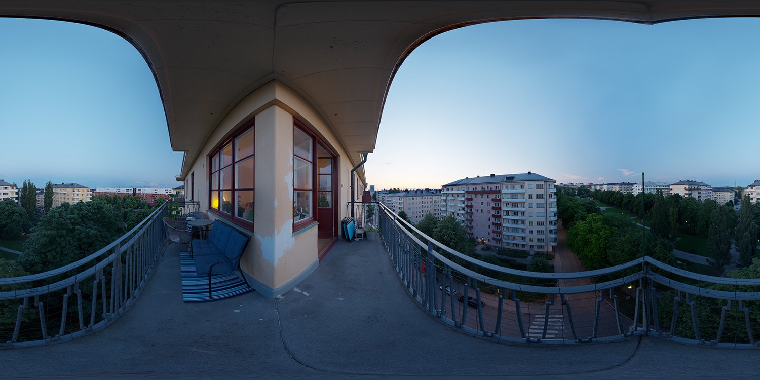 HDRI – High-rise Balcony (Summer; Evening Twilight) 1-16K