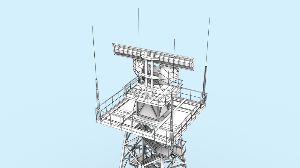 Big Radar Tower Low-poly 3D model