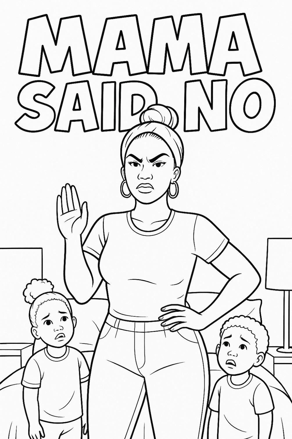 Mama Said No – Funny & Fierce Boss Mom Coloring Page