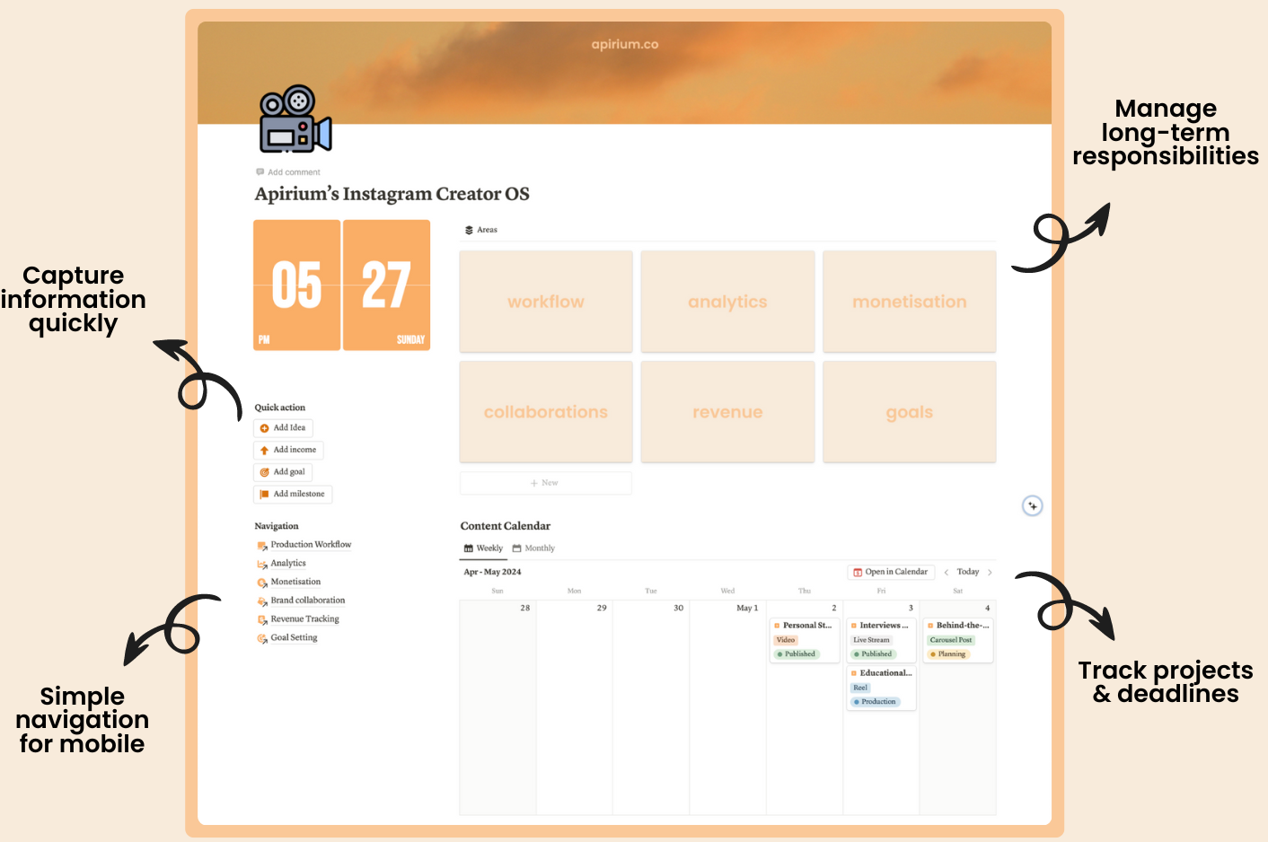 Apirium's Instagram Creator OS