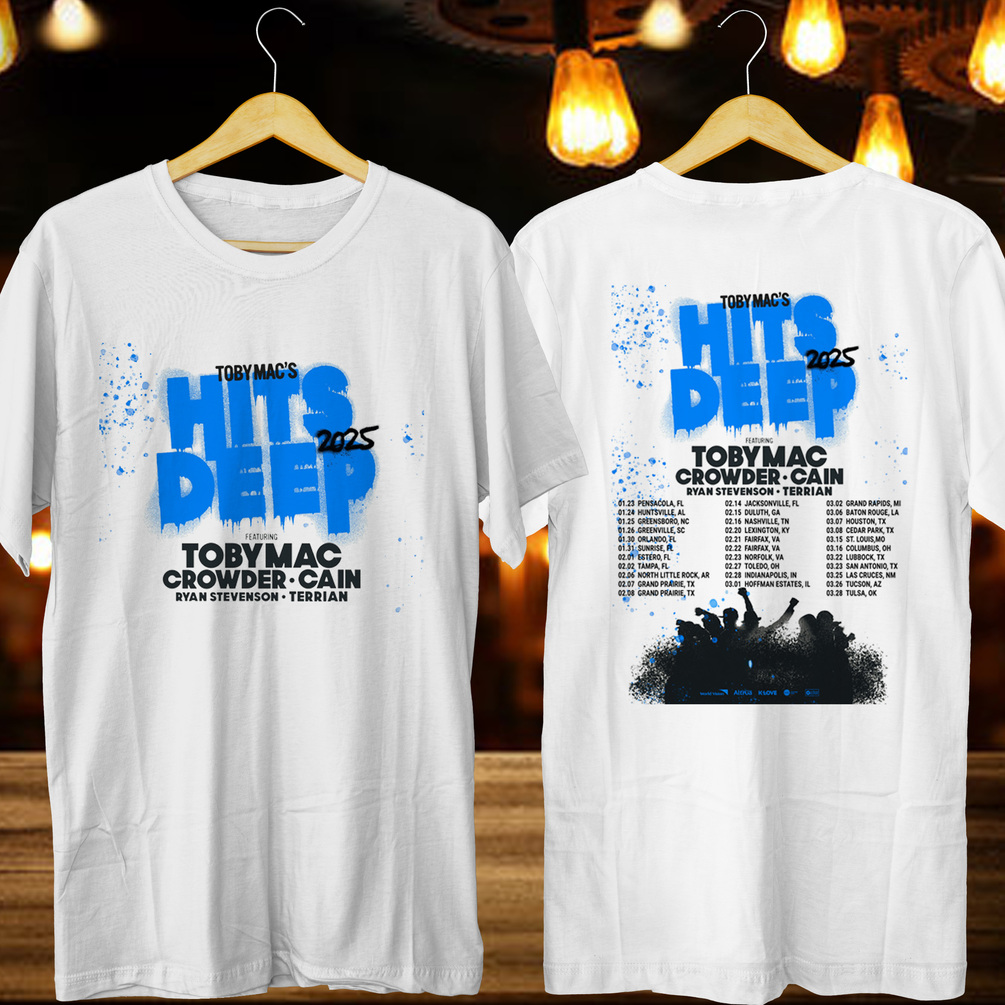 TOBY MAC'S HITS DEEP TOUR 2025. TOBY MAC'S. UNISEX WHITE TEE DV01